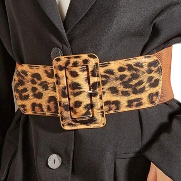 Accessories | Leopard Print Wide Width Belt | Poshmark